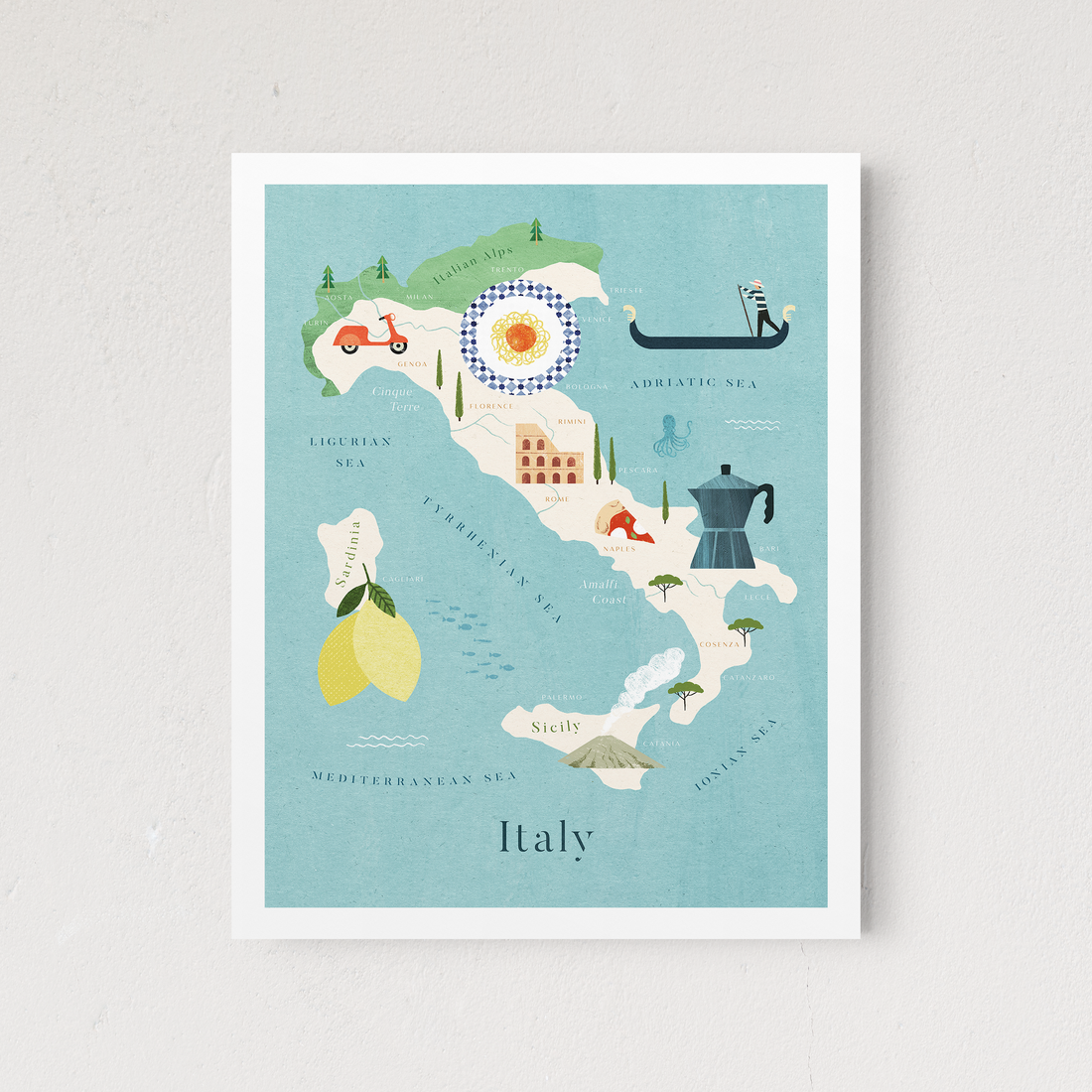 Map of Italy – The Crafted Prints