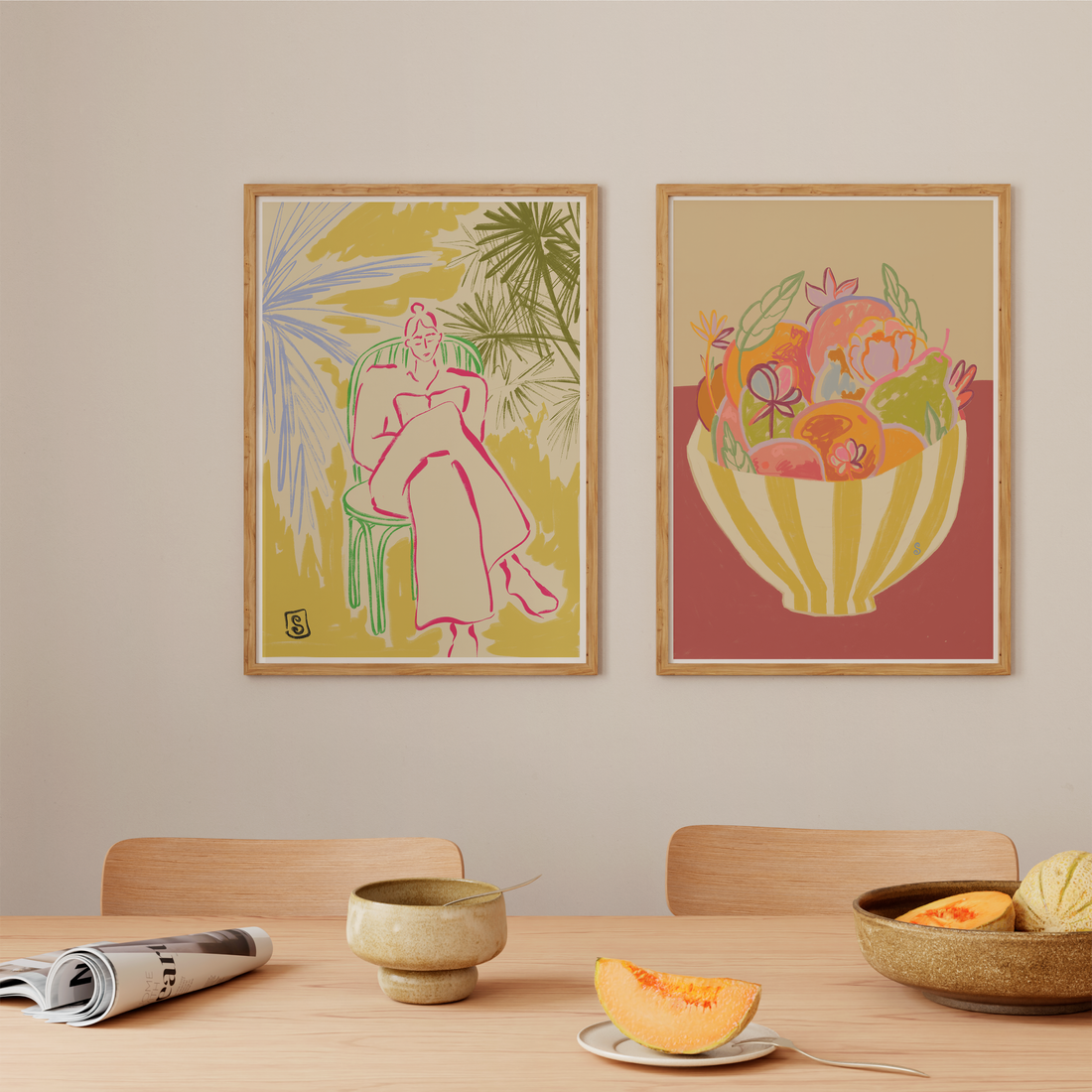 Reading Among Palm Trees – The Crafted Prints