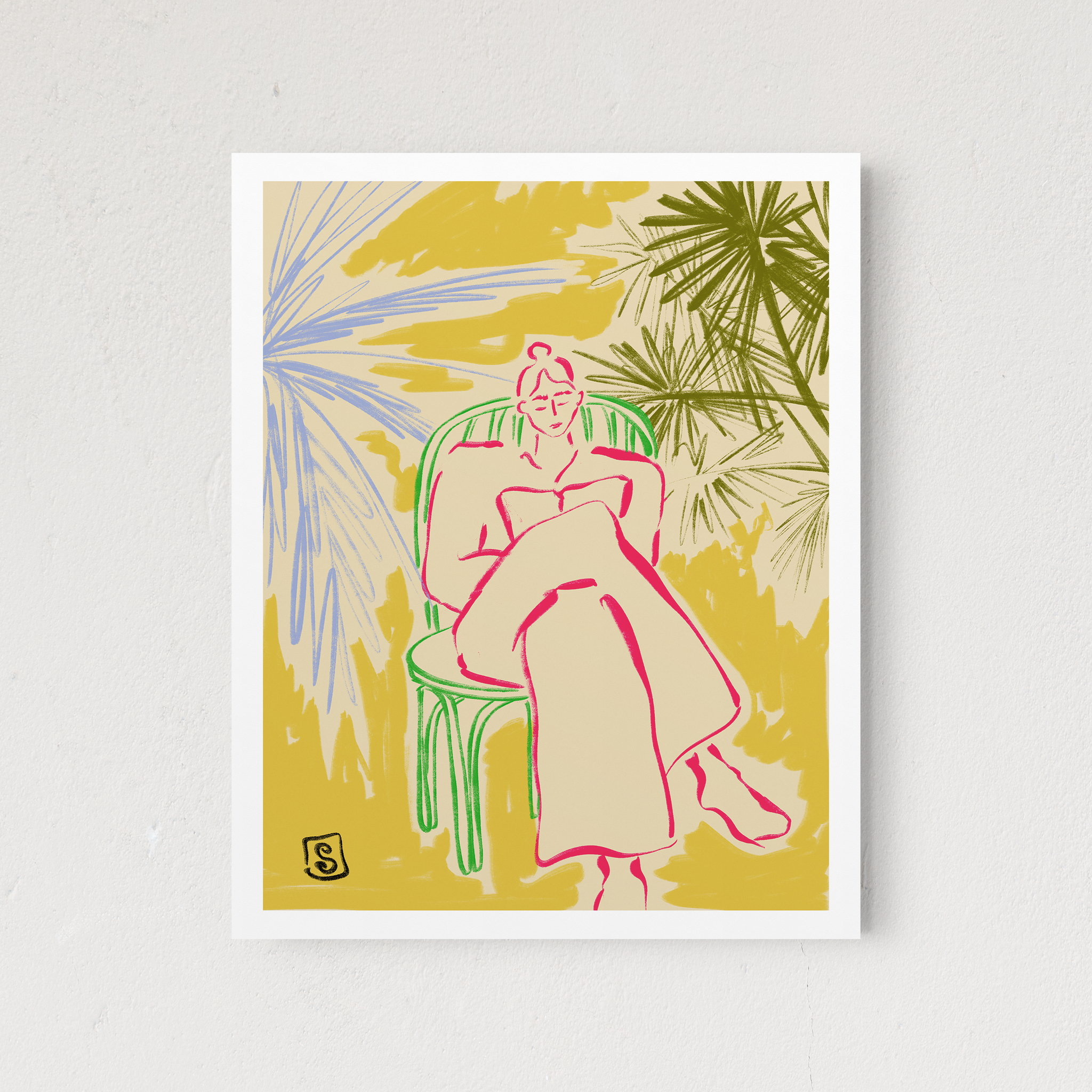 Reading Among Palm Trees – The Crafted Prints